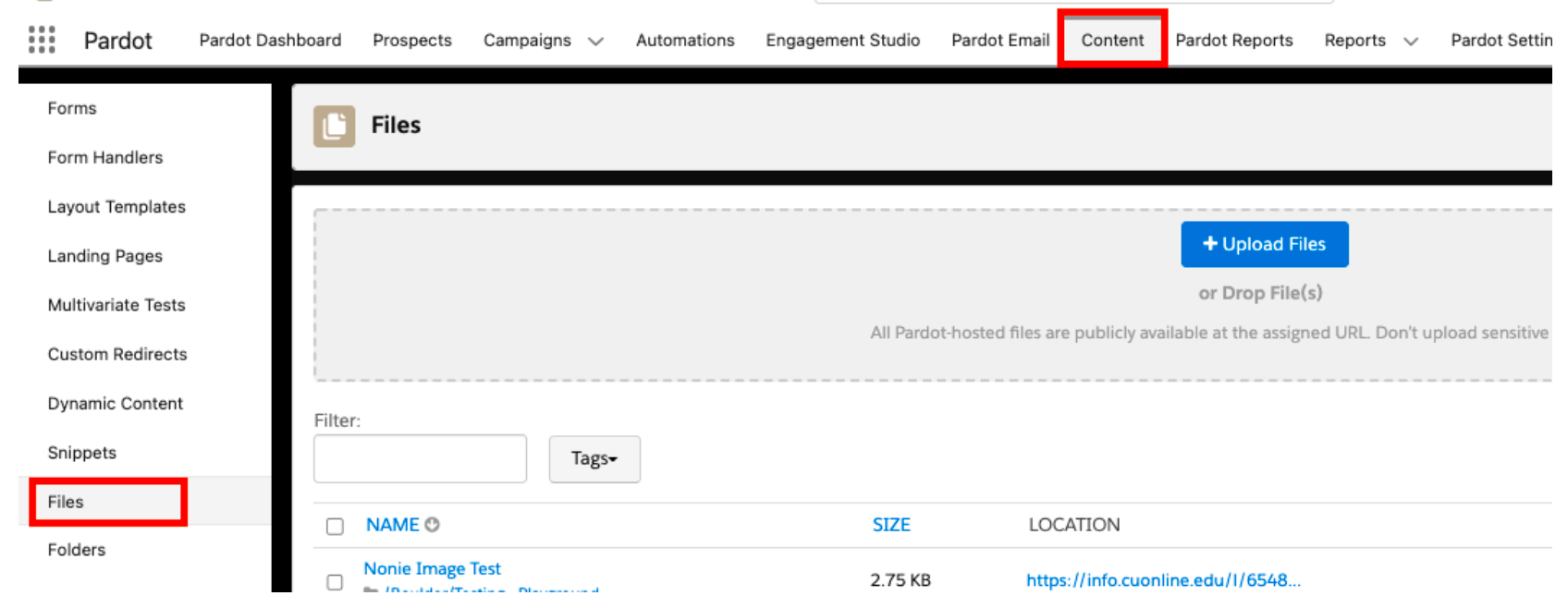 How to Add Files and Images to Pardot | University of Colorado